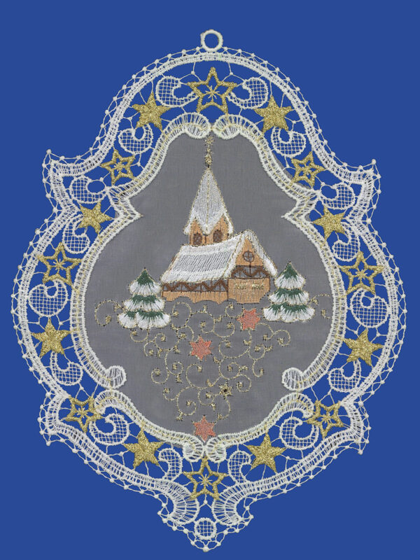 Plauener Spitze Fensterbild Weihnachten